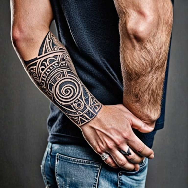 CHAOS AND ORDER FIGHTING FOREARM TATTOO