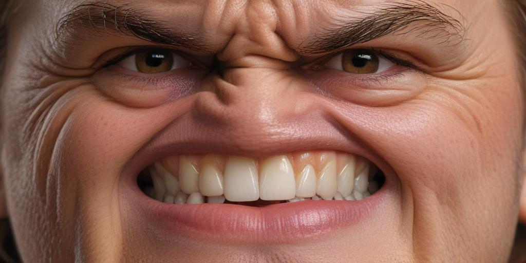 An Exaggerated Expression of Anger Captured in a Close-Up Portrait