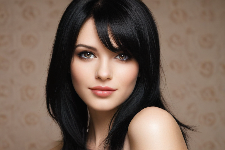nice woman with black hairs