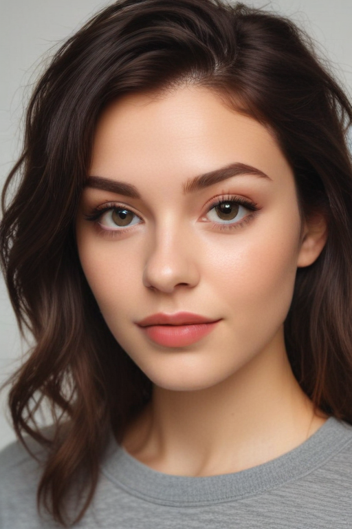 Natural Beauty: A Close-Up Portrait of a Young Woman with Soft Features