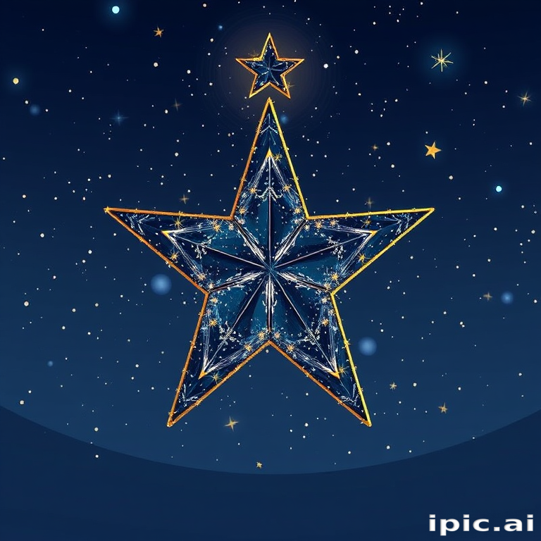 Shimmering Night Sky with a Beautifully Illuminated Star and Sparkling ...