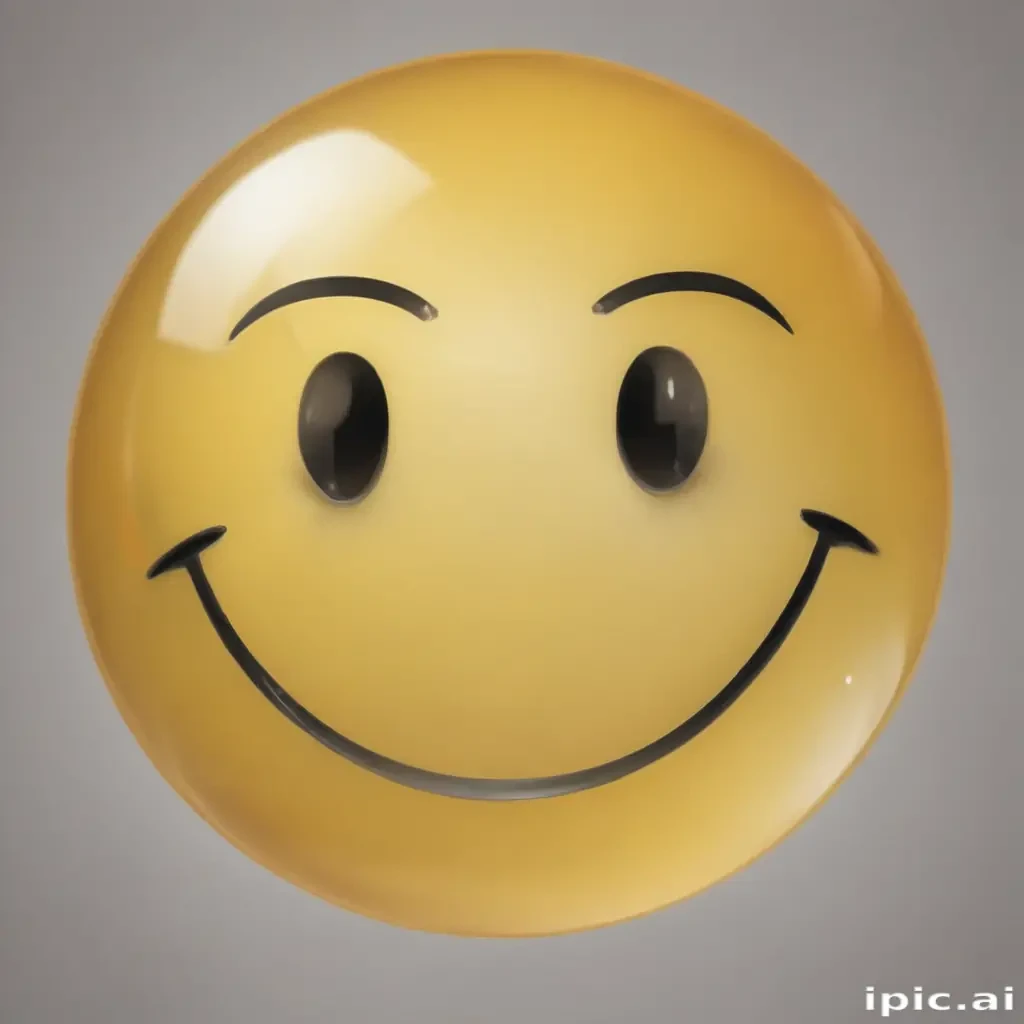 A Bright Yellow Smiley Face Icon Radiating Happiness and Joyful Energy.