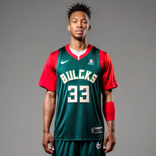 custom Milwaukee bucks jersey. using the colors red, white, and blue