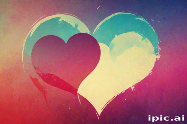 Colorful Artistic Representation of Two Overlapping Hearts Symbolizing ...