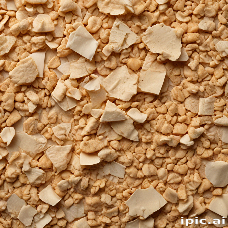 Close-Up View of Various Textured Granules and Flakes on Surface
