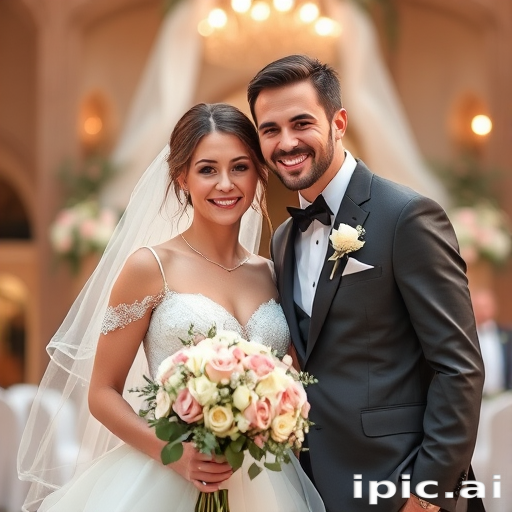 Joyful Newlyweds Celebrate Their Love on a Beautiful Wedding Day