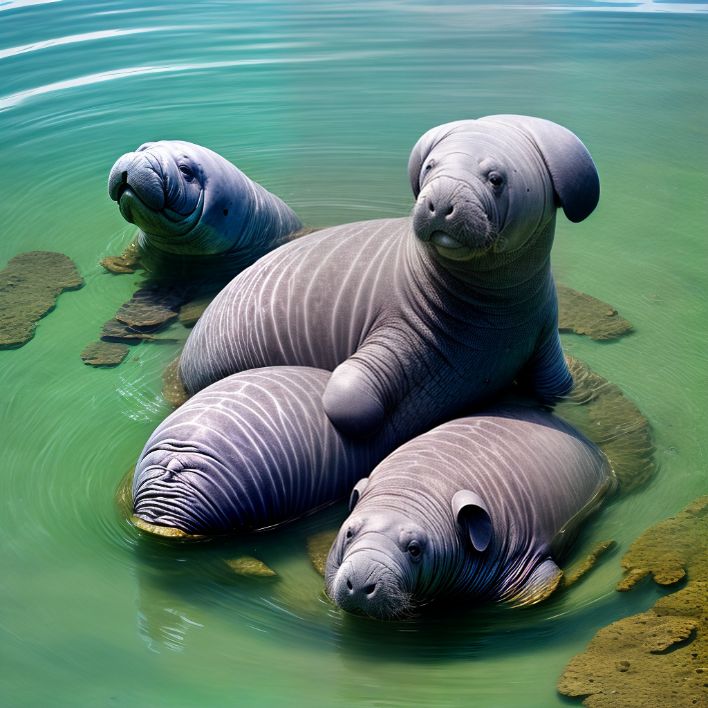 manatee sit in a bowl