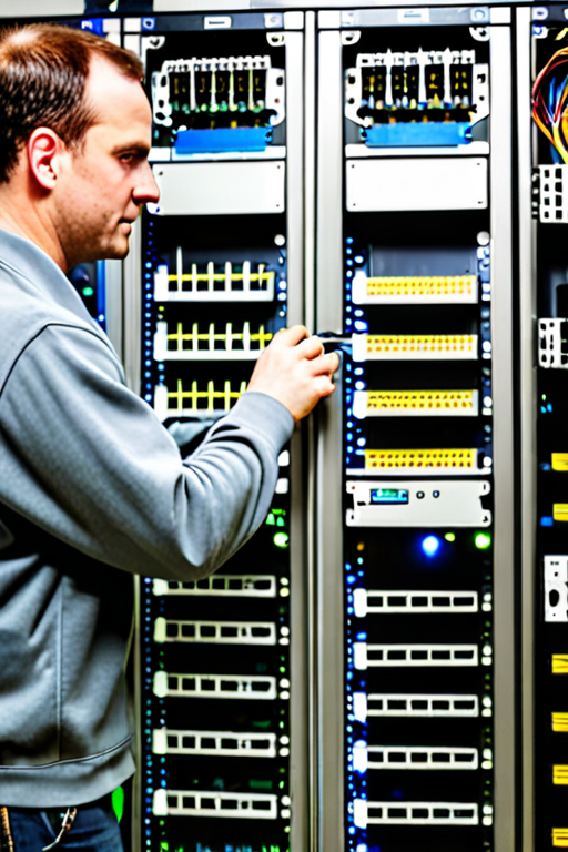 iNFORMATION TECHNOLOGY PROFESSIONAL WORKING ON INSTALLING A NETWORK ...