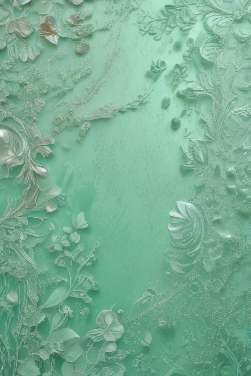 Intricate Floral Patterns in Soft Green Texture with Delicate Detailing