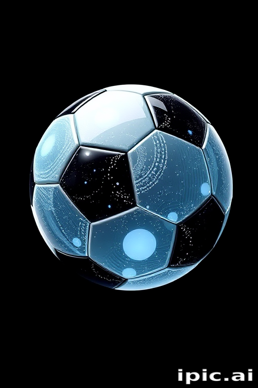 Futuristic Soccer Ball Design Featuring Cosmic Elements and Vibrant Colors