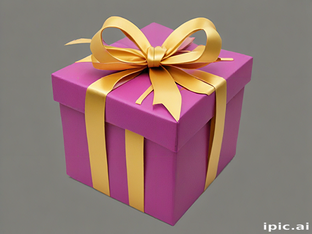 A Beautifully Wrapped Purple Gift Box with a Yellow Ribbon Bow