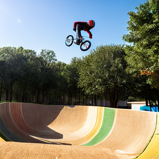 BMX bicycle stunt rider, doing a trick on bmx bike, holding coffee cup ...