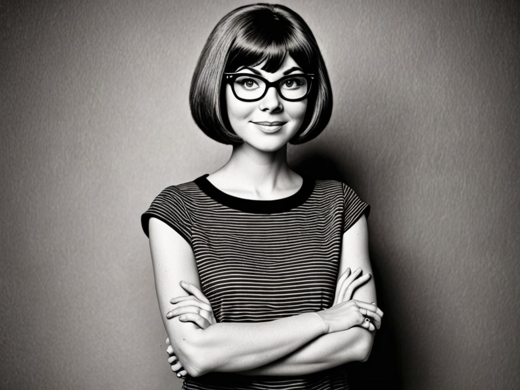 Velma Dinkley fron cartoon Scooby-Doo line art