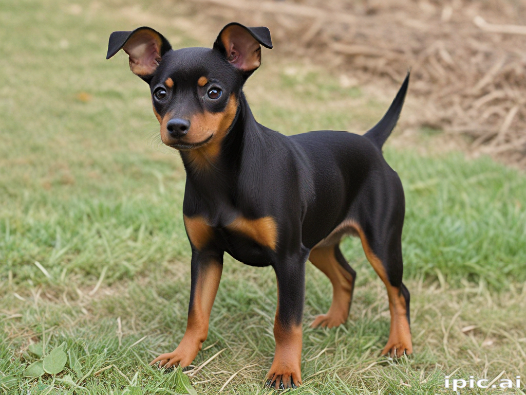 A Playful Miniature Dog Enjoying a Beautiful Day Outdoors in Nature.