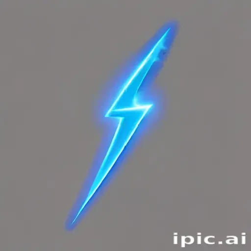 Vibrant Blue Lightning Bolt Illuminating a Subtle Gray Background Design