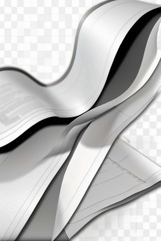 Abstract Representation of Curved and Flowing Sheets of Paper Design