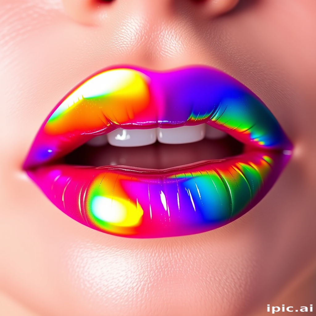 Vibrant Rainbow Lips: A Stunning Display of Colorful Beauty and Artistry
