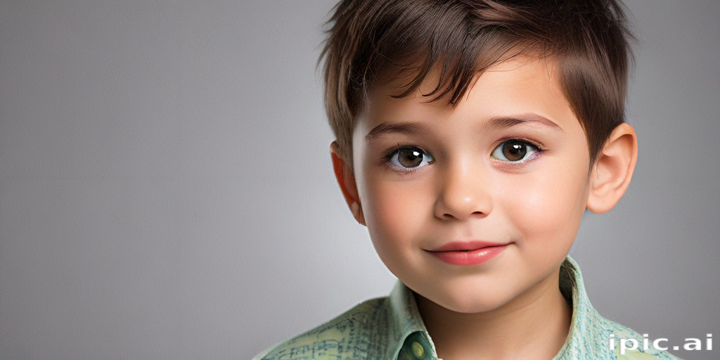 A Portrait of a Young Boy with Bright Eyes and Charming Smile