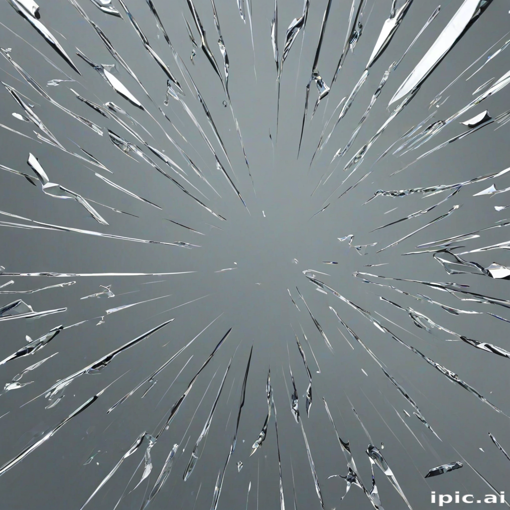 Intricate Patterns Created by Shattered Glass Radiating from a Central ...