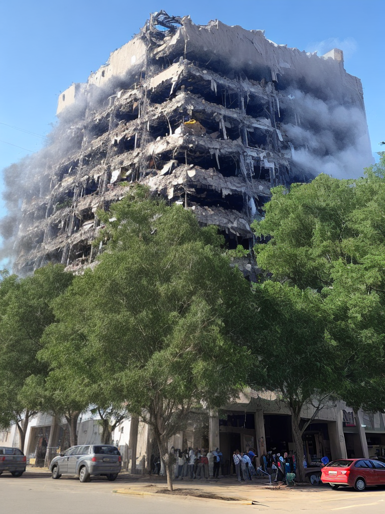 bomb blowing up building