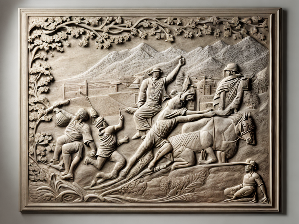 interior design wall bas-relief