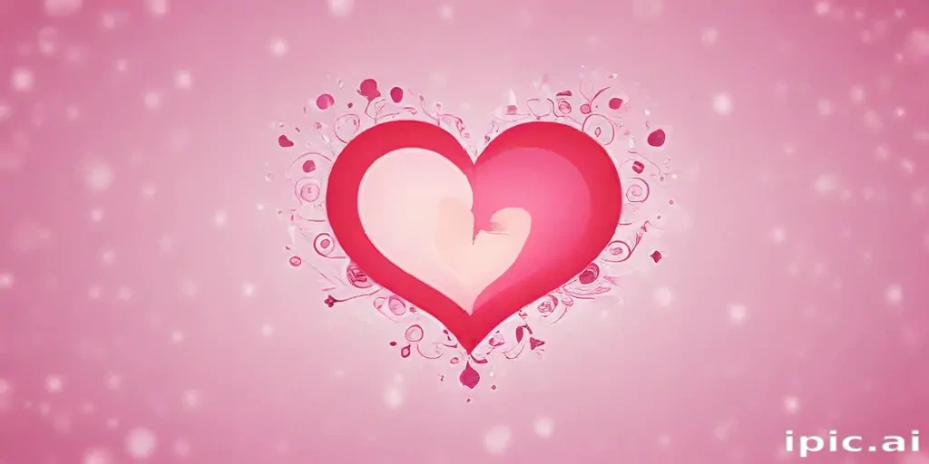 Beautiful Heart Design with Soft Pink Colors and Romantic Elements ...