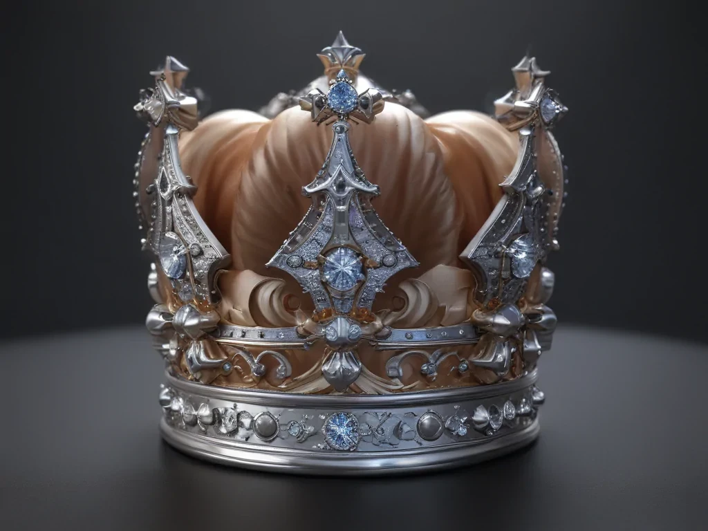Exquisite Royal Crown Adorned with Intricate Details and Sparkling Jewels