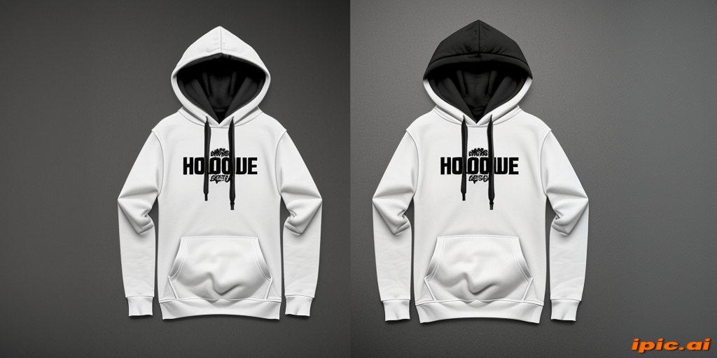 Stylish Dual-Color Hoodie Design Featuring Modern Graphic Logo on Display