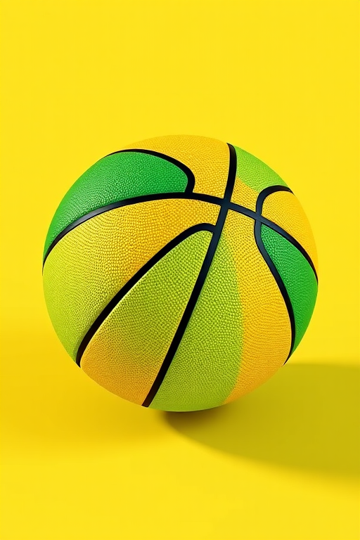 Vibrant Basketball on a Bright Yellow Background Showcasing Fun Colors