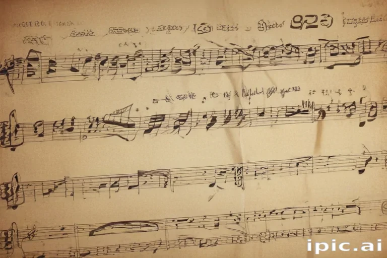 Old Sheet Music Featuring Handwritten Notations and Vintage Musical ...