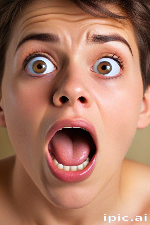 Expressive Portrait of a Person Displaying Shock and Surprise Emotion