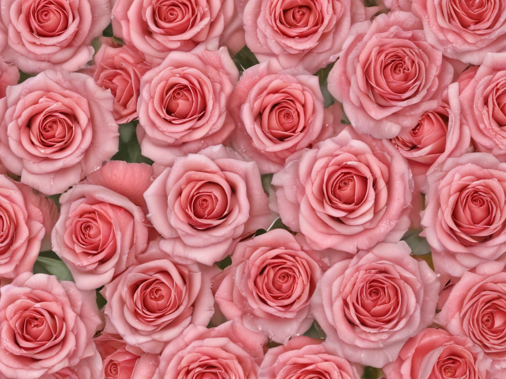 A Beautiful Arrangement of Soft Pink Roses in Full Bloom Everywhere.