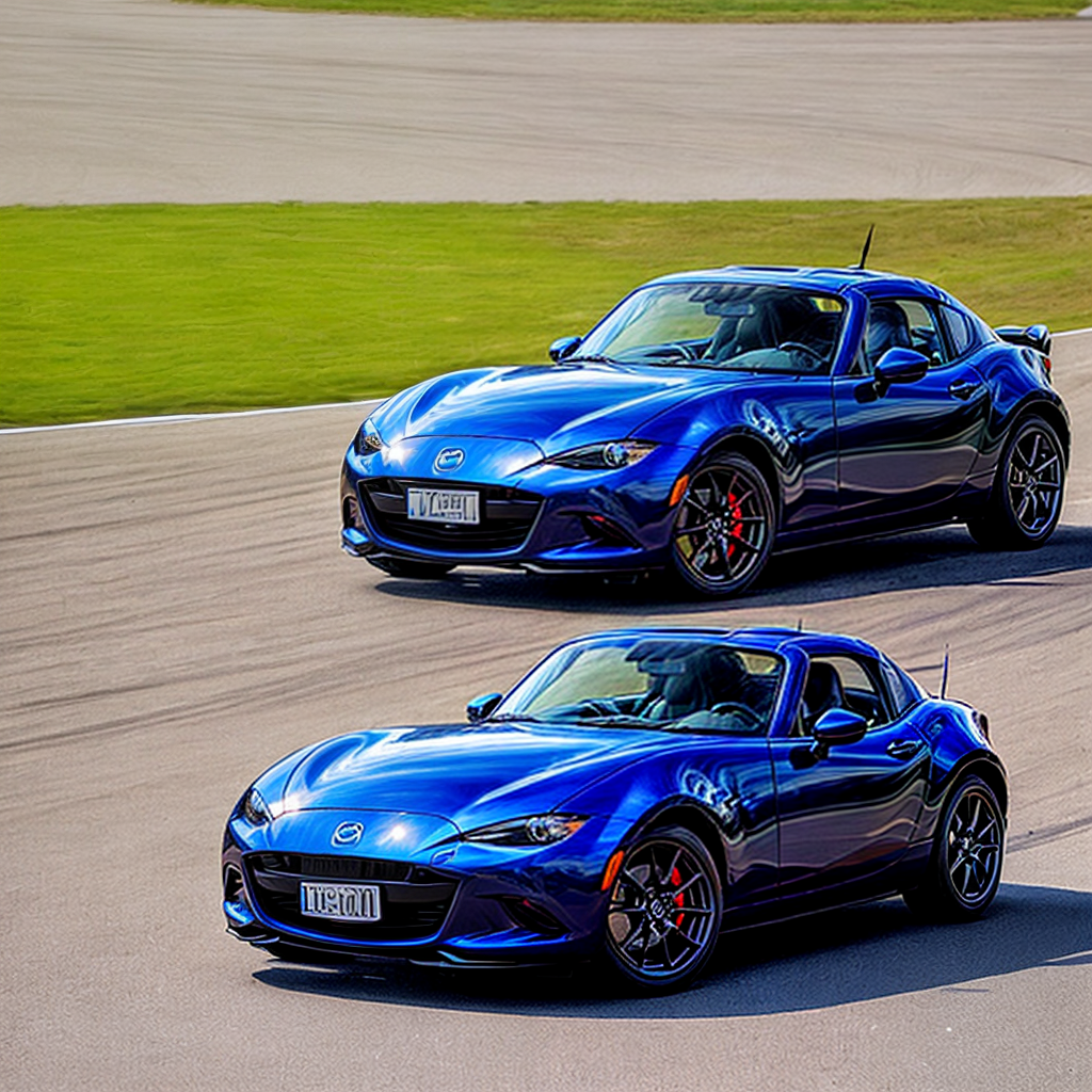 mazda miata on a racetrack
