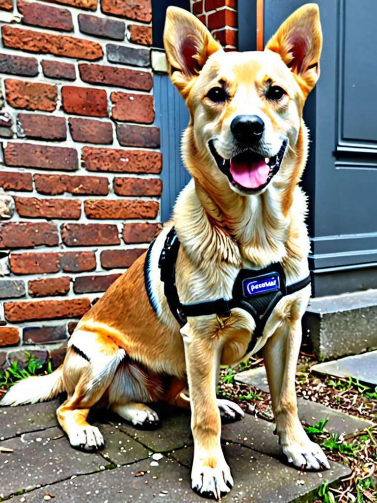 Generate a dog with a giant erect sheath