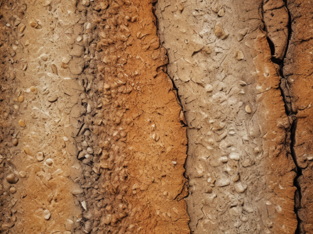 Close-Up View of Textured Earth Layers with Rich Warm Tones and Patterns