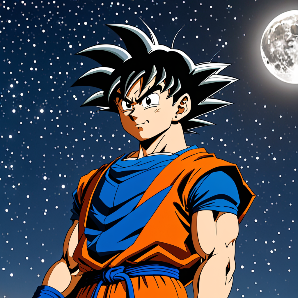 goku looking at the moon