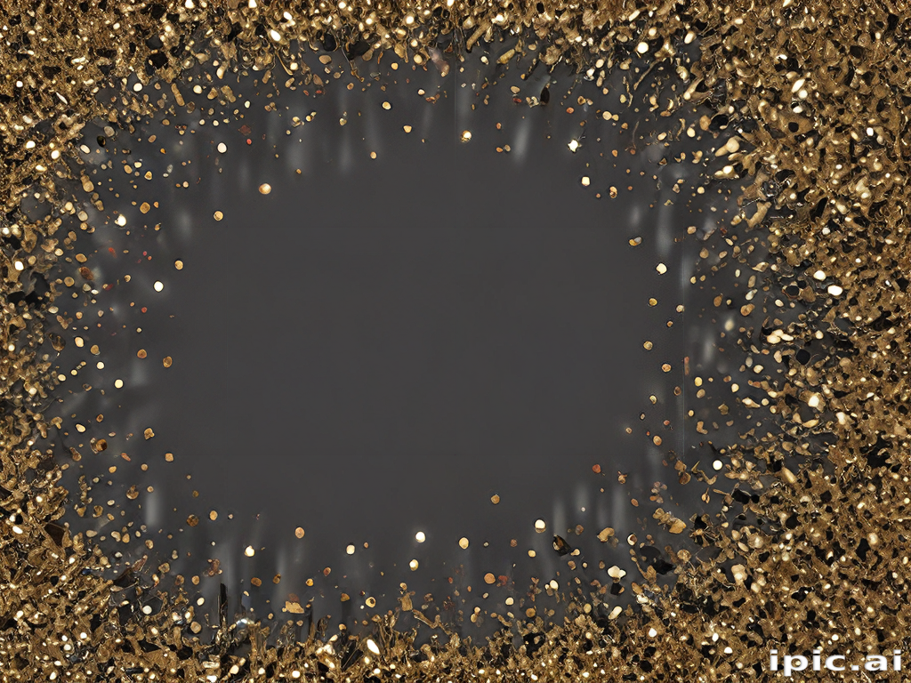 Elegant Gold Glitter Frame with Shimmering Sparkles for Festive ...