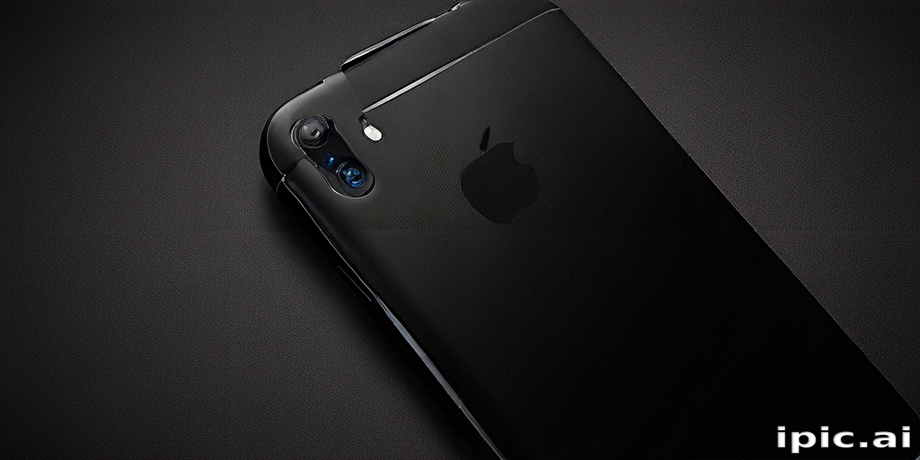 Elegant Black Smartphone Displaying Iconic Apple Logo on Sleek Surface