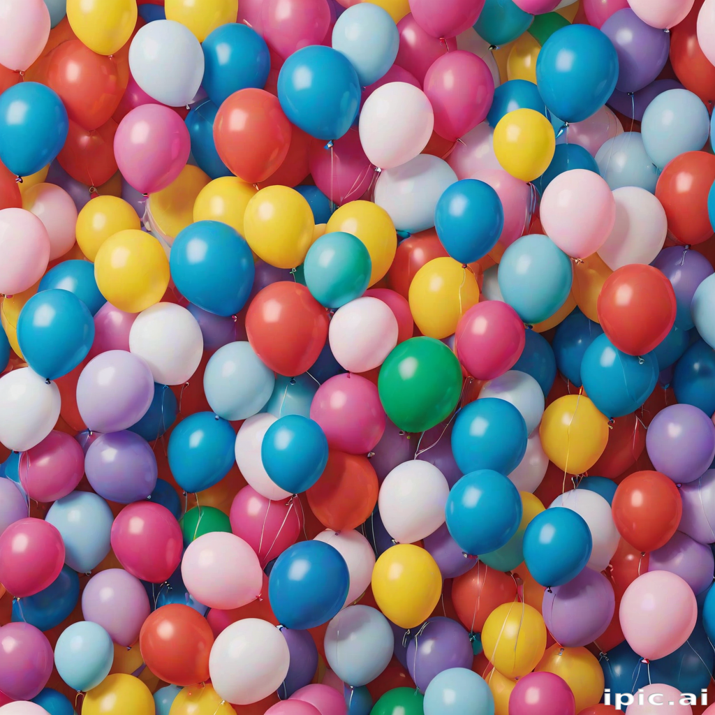 A Colorful Array of Balloons in Various Shades and Sizes.