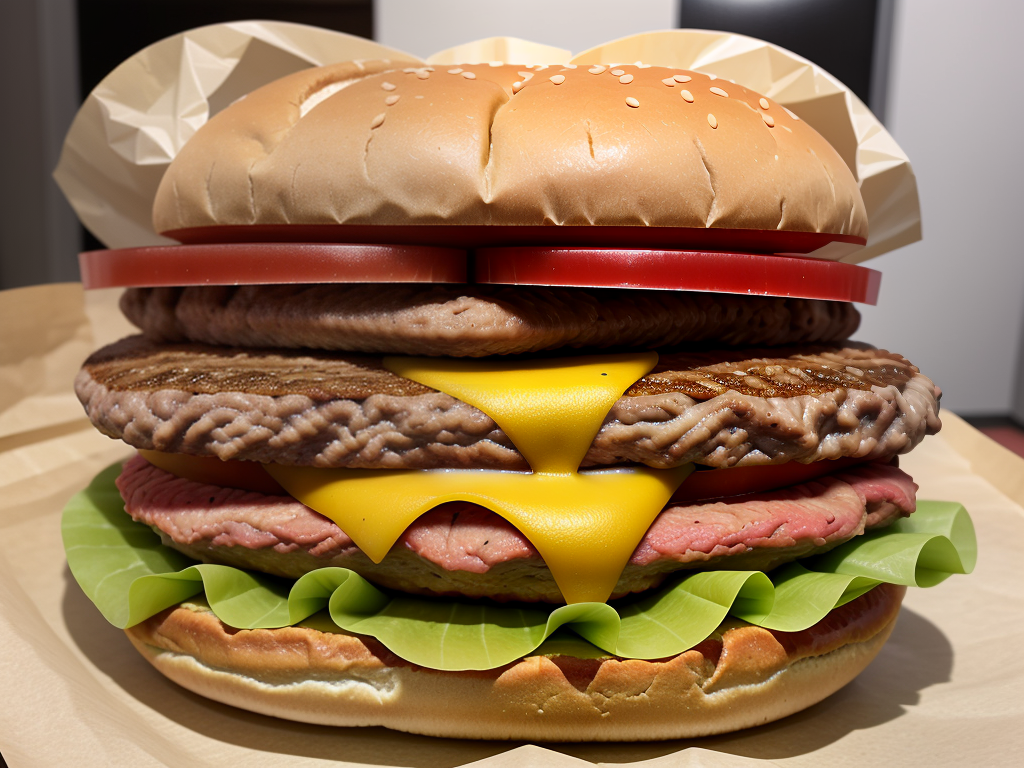 A Whimsical and Artistic Render of a Unique Hamburger Creation.