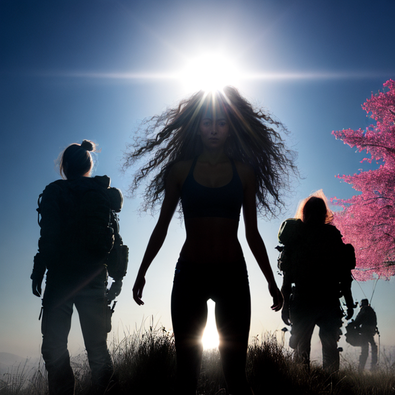 backlight women, dramatic light