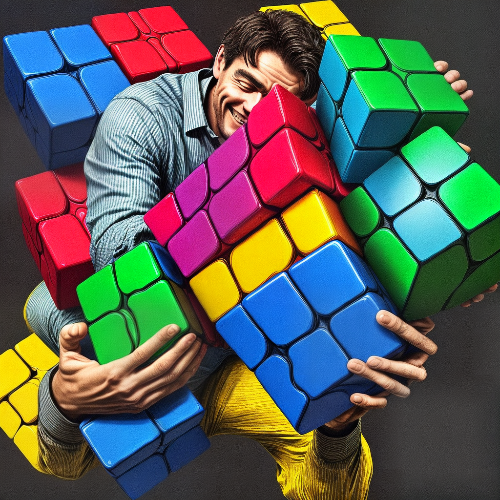 "Capture the euphoria of a man who has triumphed over the Rubik's Cube ...