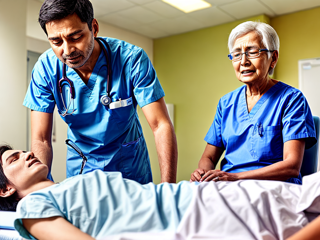 patient being treated in hospital