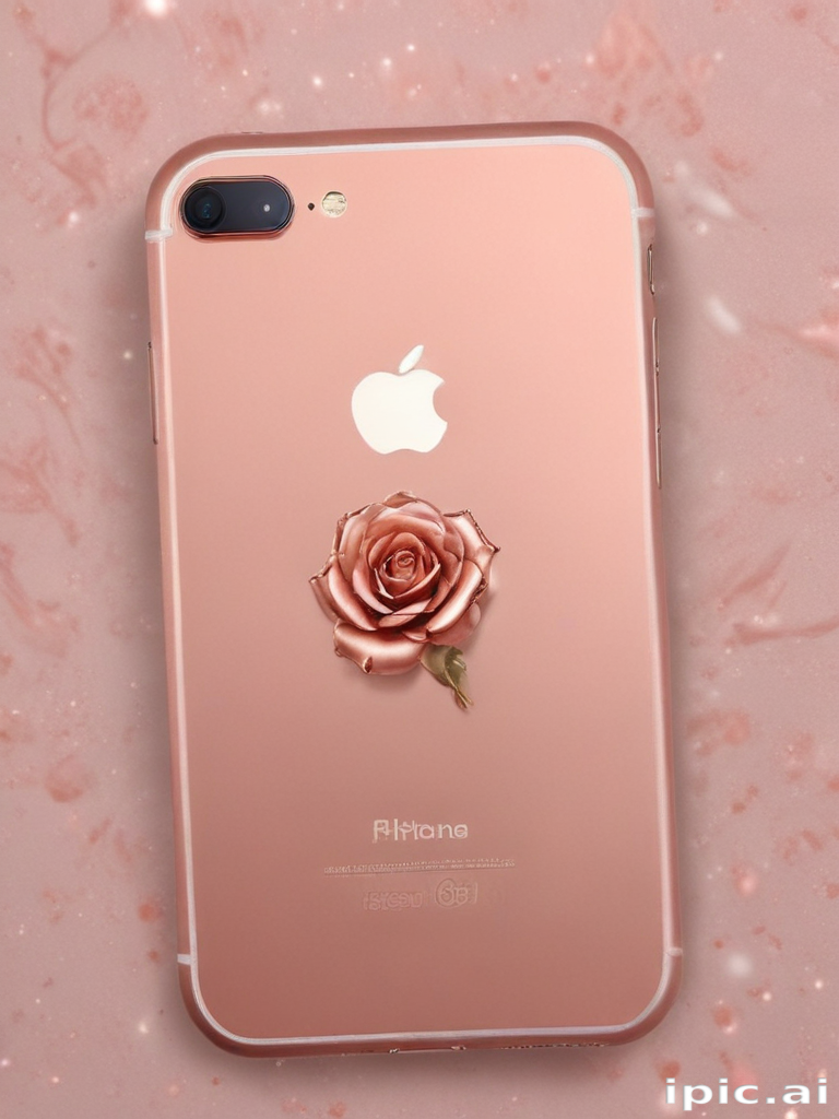 Elegant Smartphone Design Featuring a Beautiful Rose Embellishment in Pink.