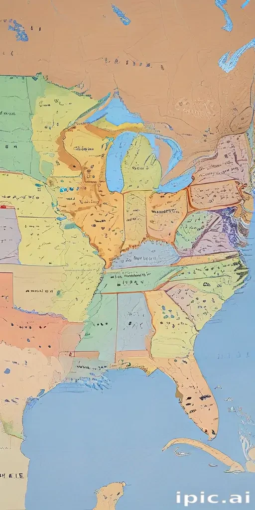 Detailed Map of the United States Highlighting Regional Boundaries and ...