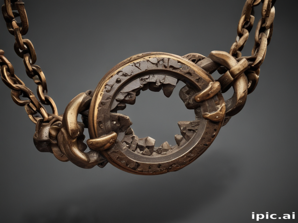 Intricate Bronze Pendant Featuring an Artistic Design of Intertwined ...