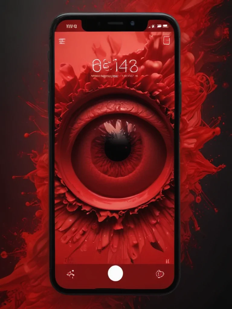 Striking Red Theme: A Bold Eye-Catching Phone Wallpaper Design