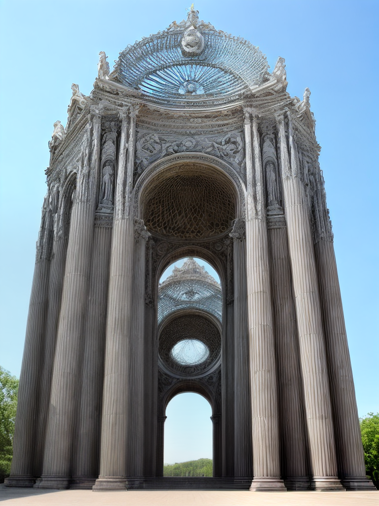 Create an intricate mesmerizing monument design that features intricate ...
