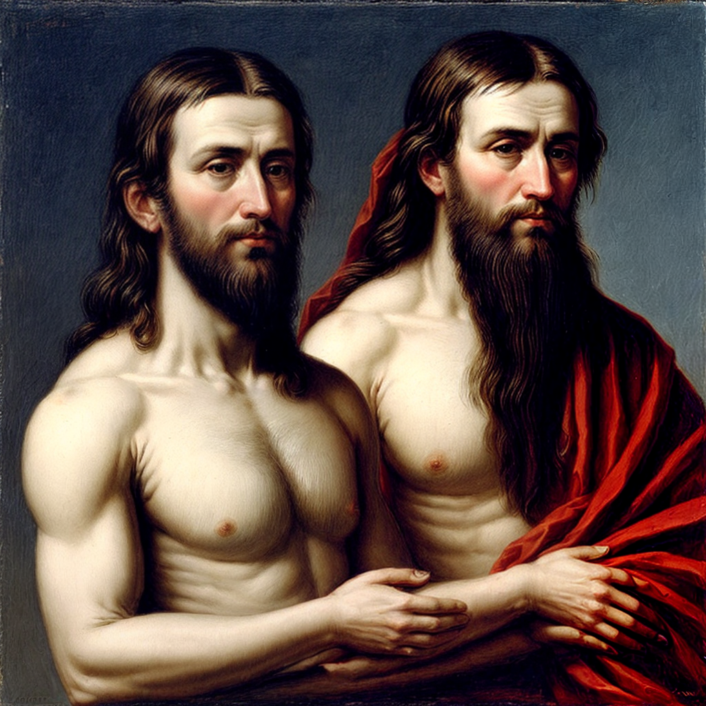 Painting of a sad ancient philosopher