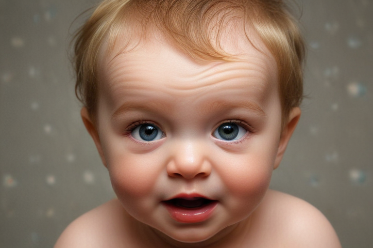 A Joyful Baby with Bright Blue Eyes and Adorable Expressions Captured ...
